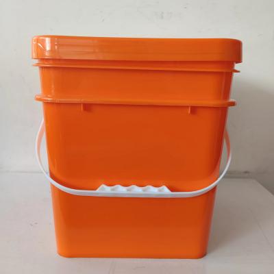 China 8L/10L/3 Gallon Printed HDPE Square Plastic Bucket with Cover Thickness HDPE Printed for sale