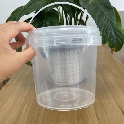 中国 GAP/ISO/FDA 1L 安全食品グレード容器のための小さな透明プラスチックバケツ 販売のため