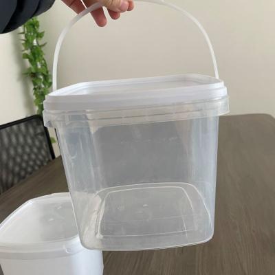 中国 シルクスクリーン/熱伝送/IML印刷 5L クリア・スクエアバケツ キャンディパッケージング 販売のため