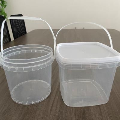 中国 シルクスクリーン/熱伝送/IML印刷 5L クリア・スクエアバケツ キャンディパッケージング 販売のため