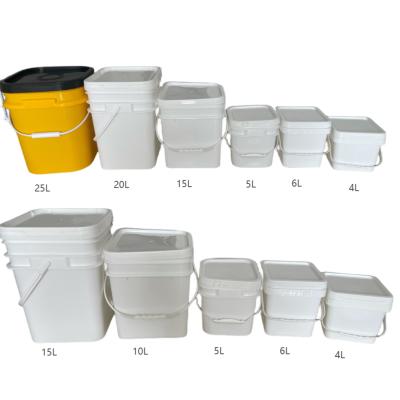 China 1.0 to 2.5 MM Thickness 10L Square Plastic Bucket Storage Container Bucket for Storage for sale