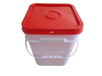 China 5 gallon vierkante plastic emmers met deksel aanpassen en aangepaste kleurprint logo Te koop