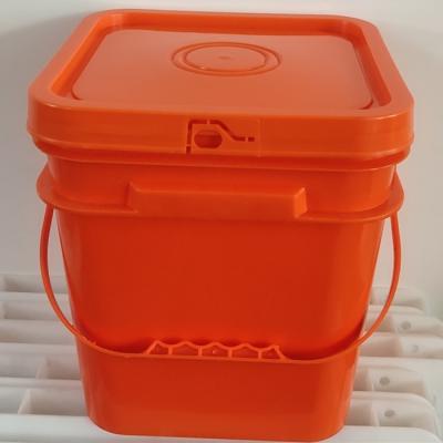 China 5 gallon vierkante plastic emmers met deksel aanpassen en aangepaste kleurprint logo Te koop