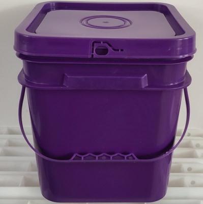 China 5 gallon vierkante plastic emmers met deksel aanpassen en aangepaste kleurprint logo Te koop
