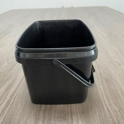 China IML Printed Square Plastic Bucket Leak Proof Lid 3L Capaciteit Dikte 1,0 tot 2,5 mm Te koop