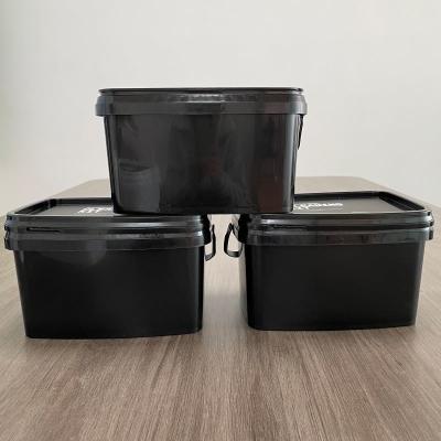 China IML Printed Square Plastic Bucket Leak Proof Lid 3L Capaciteit Dikte 1,0 tot 2,5 mm Te koop
