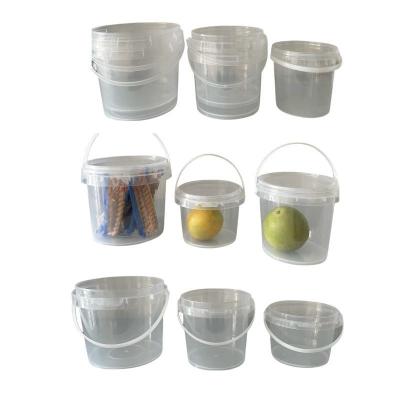 Cina 200ml 300ml 500ml 750ml 1L secchio di plastica con coperchio e maniglia per la stampa a trasferimento di calore in vendita