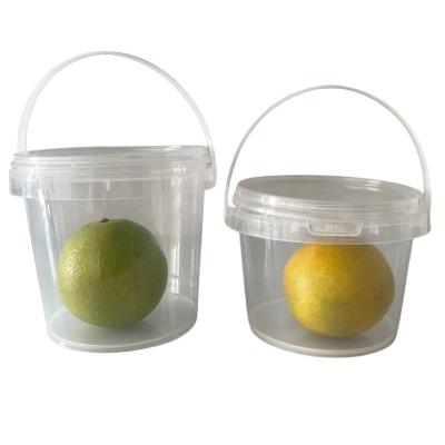 Cina 200ml 300ml 500ml 750ml 1L secchio di plastica con coperchio e maniglia per la stampa a trasferimento di calore in vendita