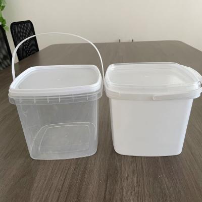 China Grade de alimentos personalizar balde de plástico quadrado 5L para armazenamento e embalagem de alimentos à venda