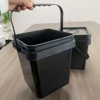 China 5L Black Plastic Bucket for Drink or Customize Printed Square Container for sale