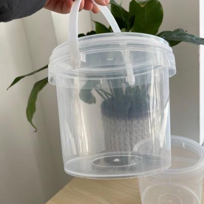 China Voedingsmiddelenwitte plastic emmer met deksel 1lt 2lt 3lt 4lt 5lt emmer PP-type Te koop