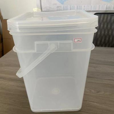 China Blue 20 KG Square Pail with Lid and Handle Space-Saving Coffee Bean Storage Solution for sale