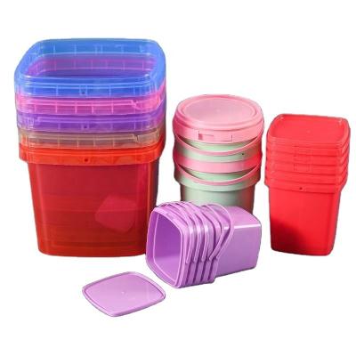 China Levering GAP/ISO/FDA gecertificeerd helder wit vierkant emmer 500ml-5L Plastic emmer emmer Te koop