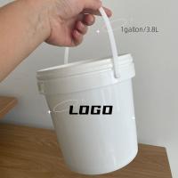 China Customizable Printed Food Storage Container Plastic Bucket with Handle for sale