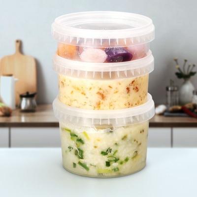 China 1L 2L White Clear Plastic Buckets With Lids And Handle Food Grade Packing Bucket Supply for sale