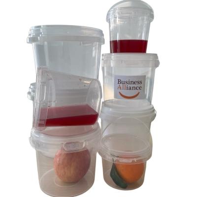 China Food Bucket 500ml-10L Plastic Buckets with Lid Handle and Accessories Included for sale