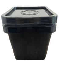 China Polypropylene Plastic Pail Black Bucket Provides Square Pail in Different Sizes for sale