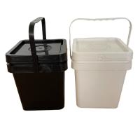 China Polypropylene Plastic Pail Black Bucket Provides Square Pail in Different Sizes for sale