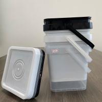 China Polypropylene Plastic Pail Black Bucket Provides Square Pail in Different Sizes for sale