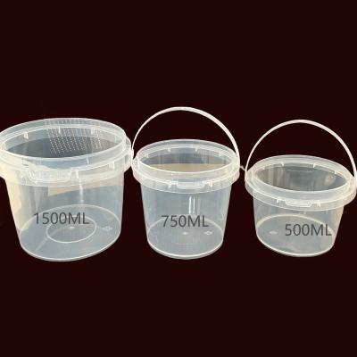 China Personalizar 300ml 500ml 750ml 1L Barril de plástico transparente com tamanho personalizável à venda