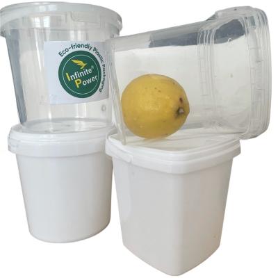 Cina 1L 2L 3L 4L 5L secchio di plastica rotondo bianco con copertura personalizzabile e durevole in vendita