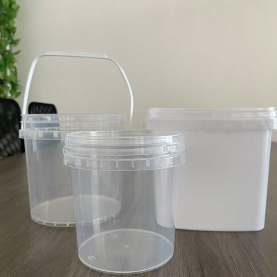 China Ice Cream Container Food Grade Plastic Bucket with Lid and Handle Thickness 1.0 to 2.5 MM for sale