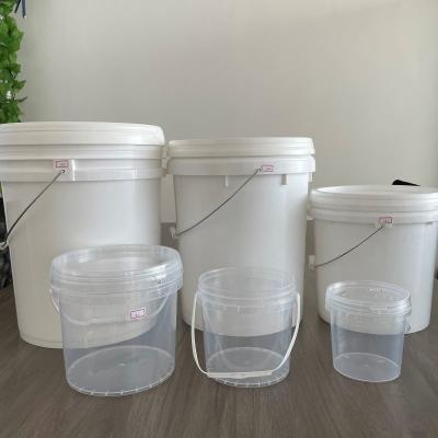 China 300 ml-15L balde de plástico redondo com tampa e alça recipiente branco à venda