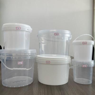 China 300 ml-15L balde de plástico redondo com tampa e alça recipiente branco à venda