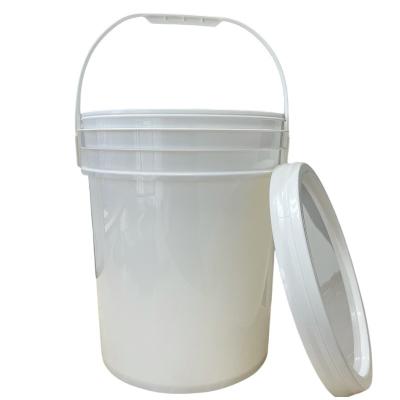 China 300 ml-15L balde de plástico redondo com tampa e alça recipiente branco à venda