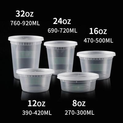 Cina Bicchieri di plastica gialli da 200 ml 350 ml 500 ml 750 ml da 1 litro con coperchio e maniglia per imballaggi alimentari in vendita