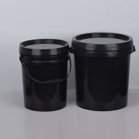 China Round 10 Liter Black Plastic Bucket Designed for Polypropylene Paint Packaging Solutions for sale