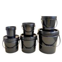 China Drinks-Approved Black Plastic Paint Container with Lid Eco-Friendly and Functional for sale