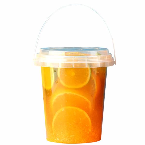 Quality Polypropylene/HDPE Leak Proof TO GO Container 1000ml Drink Bucket with Printed for sale