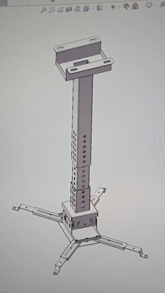 Telescopic Ip66 Projector Ceiling Mounting Bracket 50Lbs Capacity Projector Screen Ceiling Mount