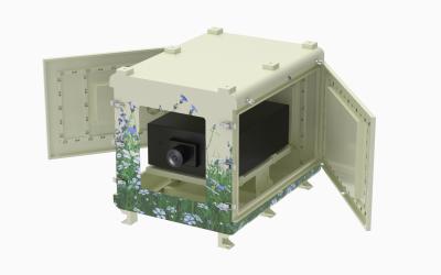 Cina Alloggiamento proiettore per aria condizionata esterna con sistema di raffreddamento dei ventilatori in vendita