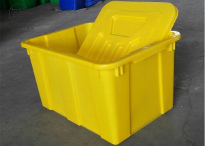 China Commercial Colored Plastic Storage Totes With Lids / Cover Stacking And Nesting for sale