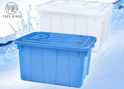 China Commercial Colored Plastic Storage Totes With Lids / Cover Stacking And Nesting for sale