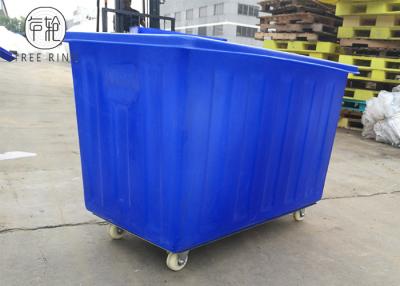 China Customized Rotational Molding 300kg Recycling Plastic Laundry Storage Cart With Insert for sale