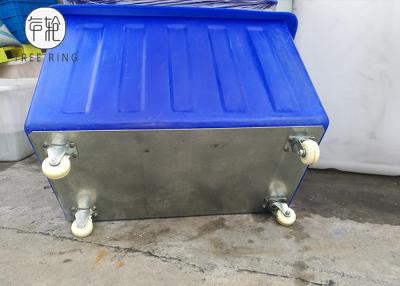 China Customized Rotational Molding 300kg Recycling Plastic Laundry Storage Cart With Insert for sale
