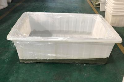 China Heavy Duty Rotomolded Rectangular Tuff  Poly Tapered Tubs On Trolleys For Materials Handling for sale