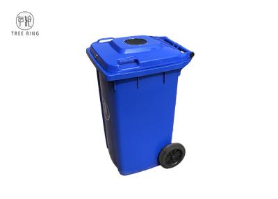 China Customized Recycling Locakable Garbage Wheelie Bin 240l Blue With Bottle Lids Locked for sale