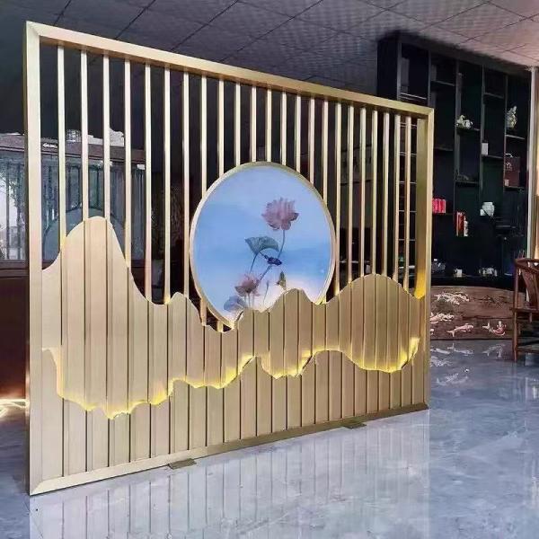 Quality Stainless Steel Room Divider Screen Decorative Partition For Living Room Office Decor for sale