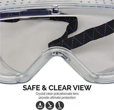 China Waterproof PVC Eye Protection Goggles Scratch Resistant Construction Safety Glasses for sale