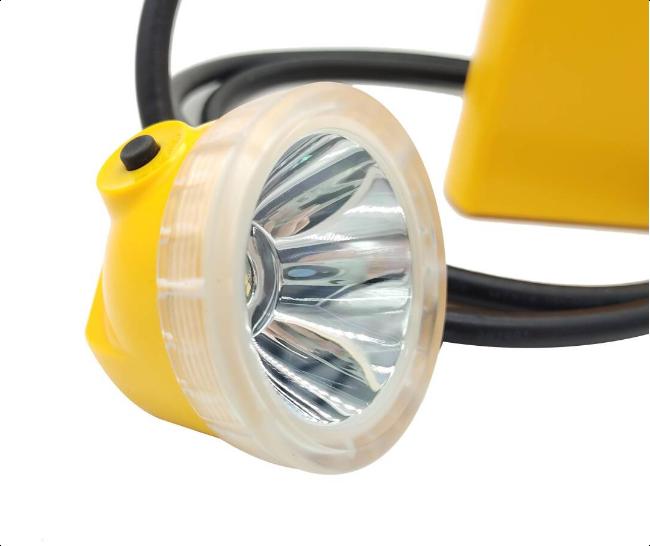 KL8M Miner Lamp side view with belt clip attachment