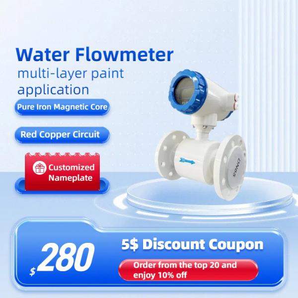 Quality 2inch Electromagnetic Flow Meter With 24VDC Modbus for Irrigation Solid for sale