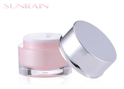 China Roze aangepaste kosmetische de opslagkruiken 5g 30g 50g 100g SR-2384B van PMMA Te koop