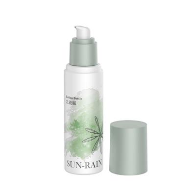 China Beauty Custom Single Wall Green Cosmetic Serum Lotion Botão 120ml Com Dispensador à venda
