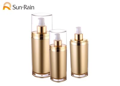 中国 装飾的で平らなローションのびんの50ml 60ml 120ml容量のアクリルの金ボディ 販売のため