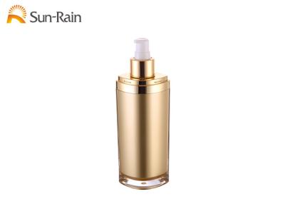 中国 装飾的で平らなローションのびんの50ml 60ml 120ml容量のアクリルの金ボディ 販売のため