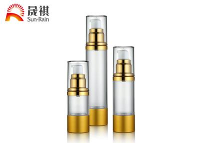 Cina La pompa senz'aria su ordinazione imbottiglia il collare dorato trasparente cosmetico COME corpo SR-2108C in vendita